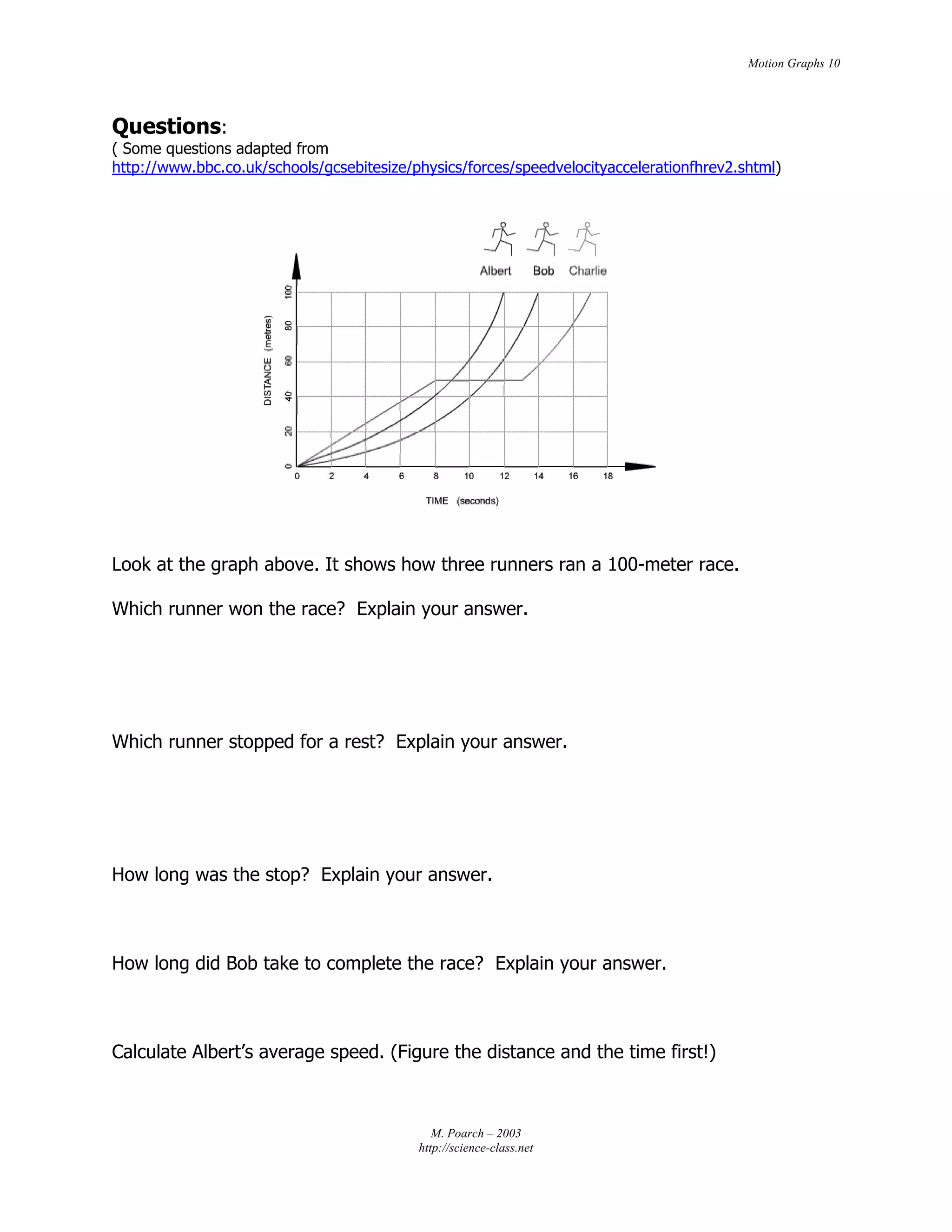 Motion graphs summary | PDF