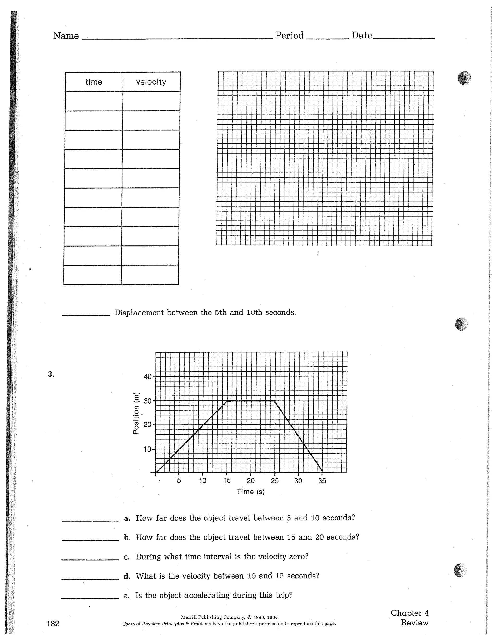 Motion graph worksheets | PDF