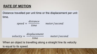 Motion in a straight line | PPTX