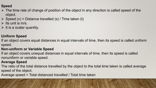 Motion in a straight line | PPTX