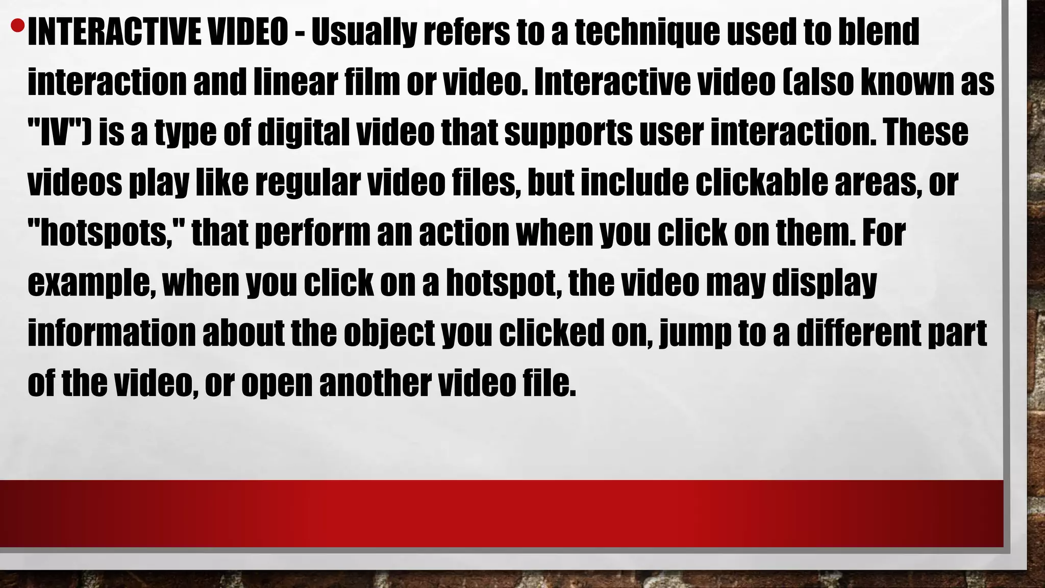 Motion information and media | PPTX