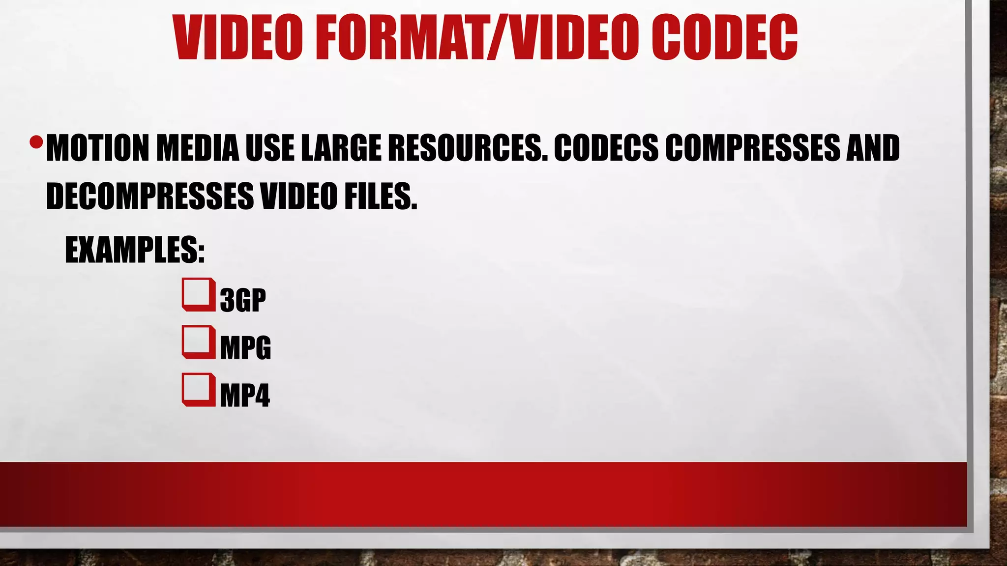 Motion information and media | PPTX