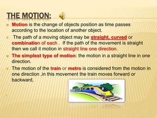 Motion in one direction 1 | PPTX