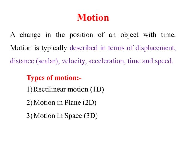 Motion in A plane | PPT