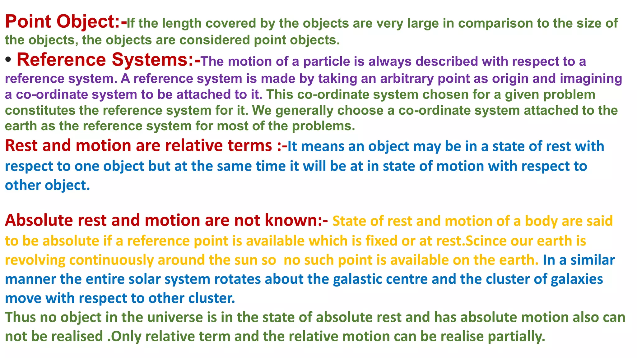 Motion in straight line ( part 1) | PPTX
