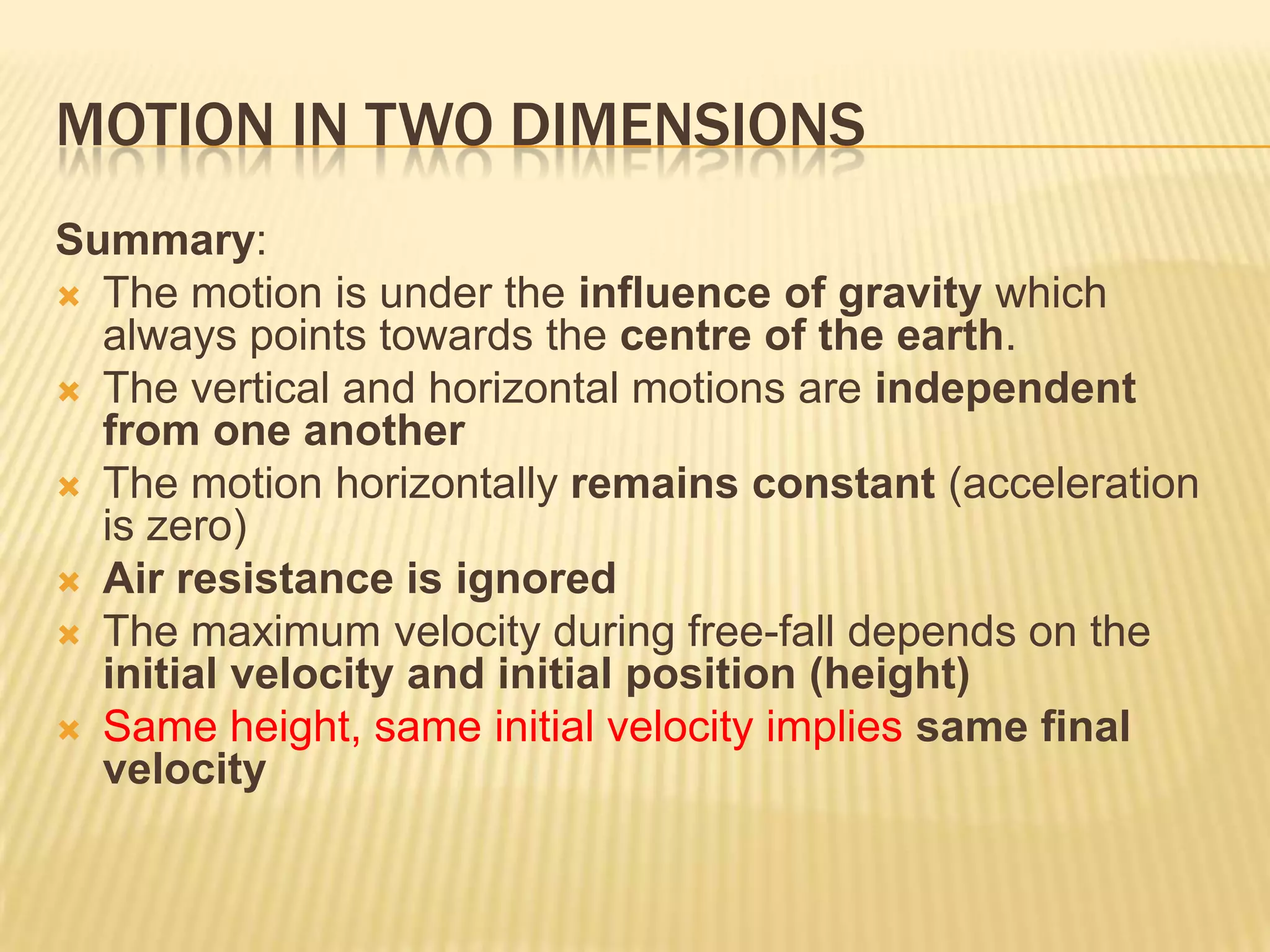 Motion in two dimensions | PPTX