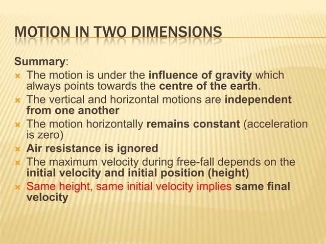 Motion in two dimensions | PPTX | Physics | Science