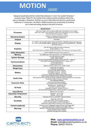 Motion j3600 datasheet | PDF
