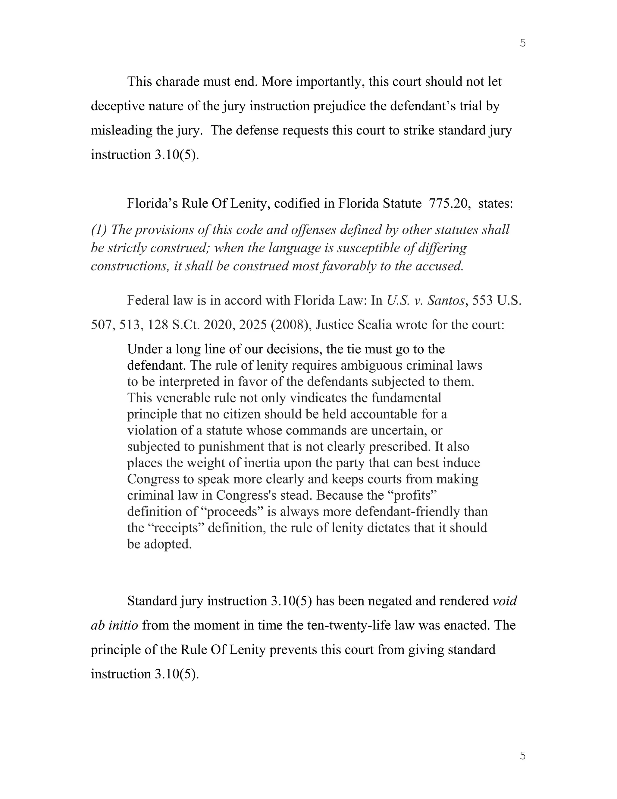 Motion jury instructions and Minimum Mandatory | DOC