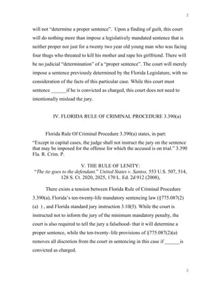 Motion jury instructions and Minimum Mandatory | DOC