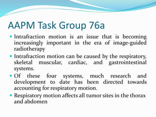 Motion management in Radiation Oncology - 2020 | PPTX