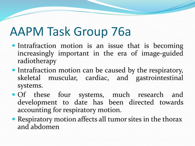 Motion management in Radiation Oncology - 2020 | PPTX | Lung and ...
