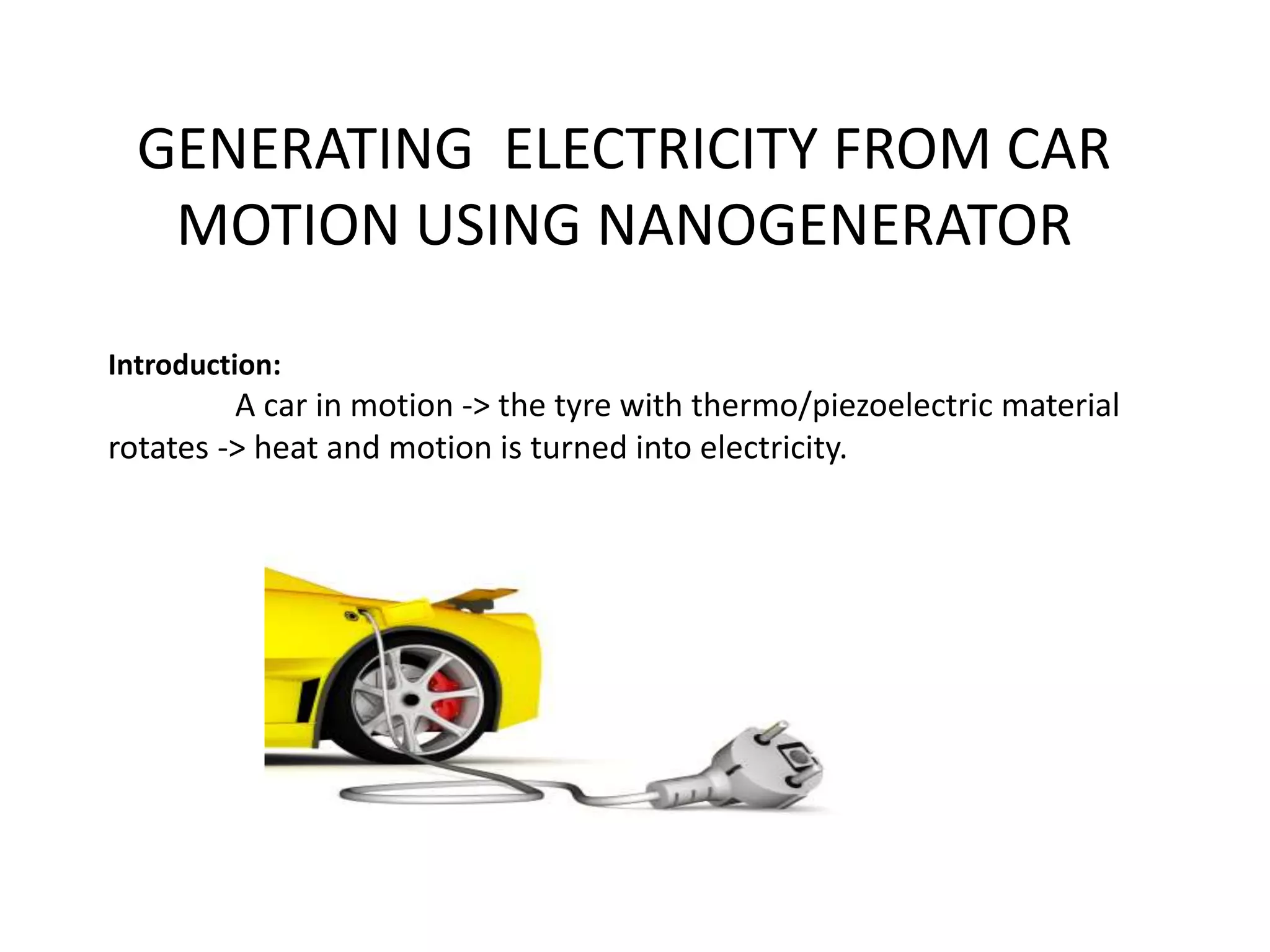 Motion of car- generation of electricity | PPTX