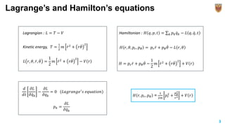 Motion of particle in the central potential in classical physics | PPTX
