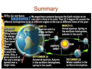 Motions and seasons of earth | PPTX