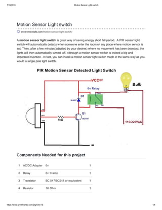 Motion sensor light switch | PDF