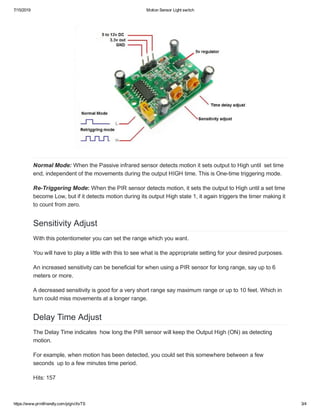 Motion sensor light switch | PDF