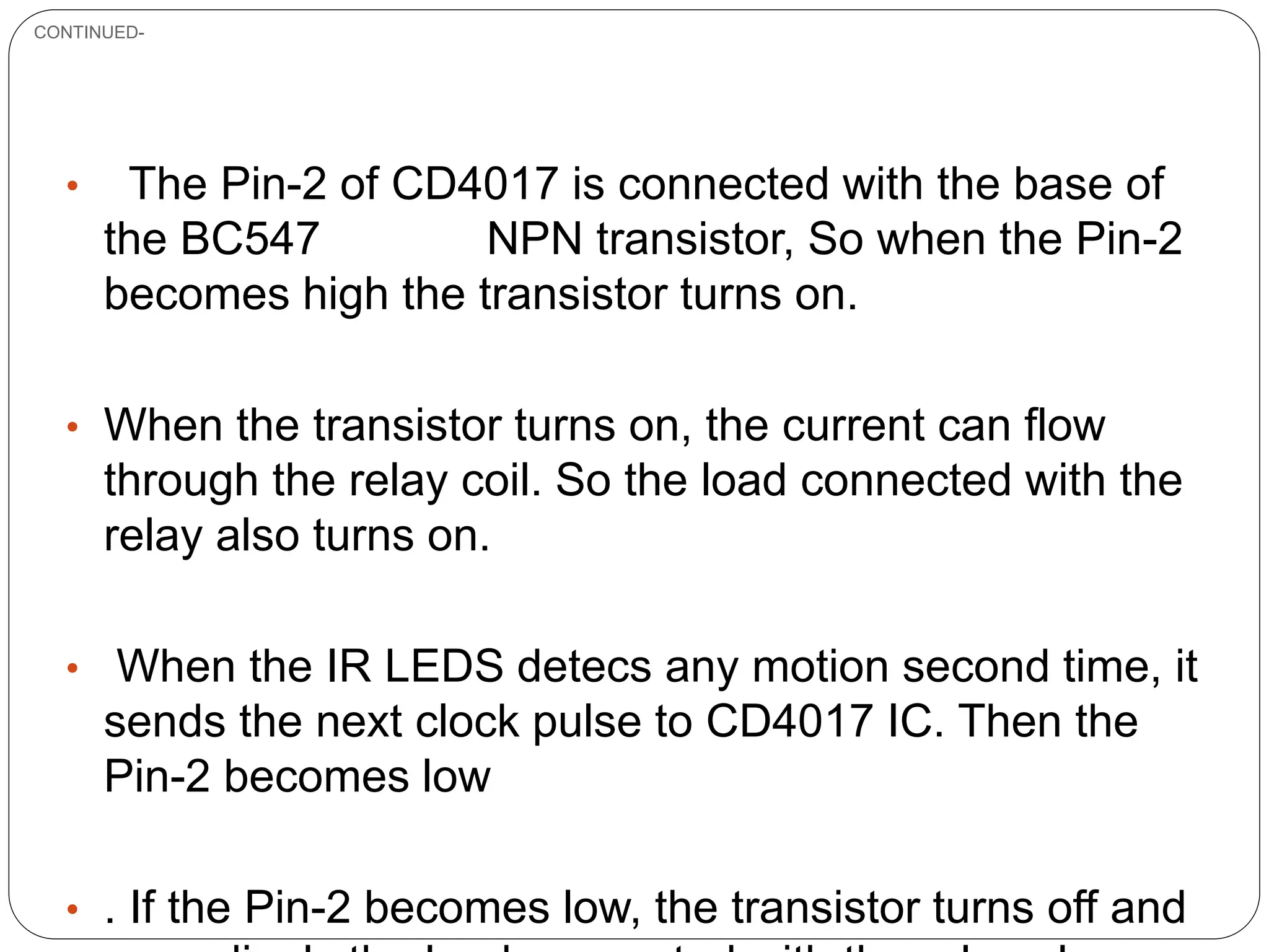motion sensor light using CD 4017 and IR sensor.pptx