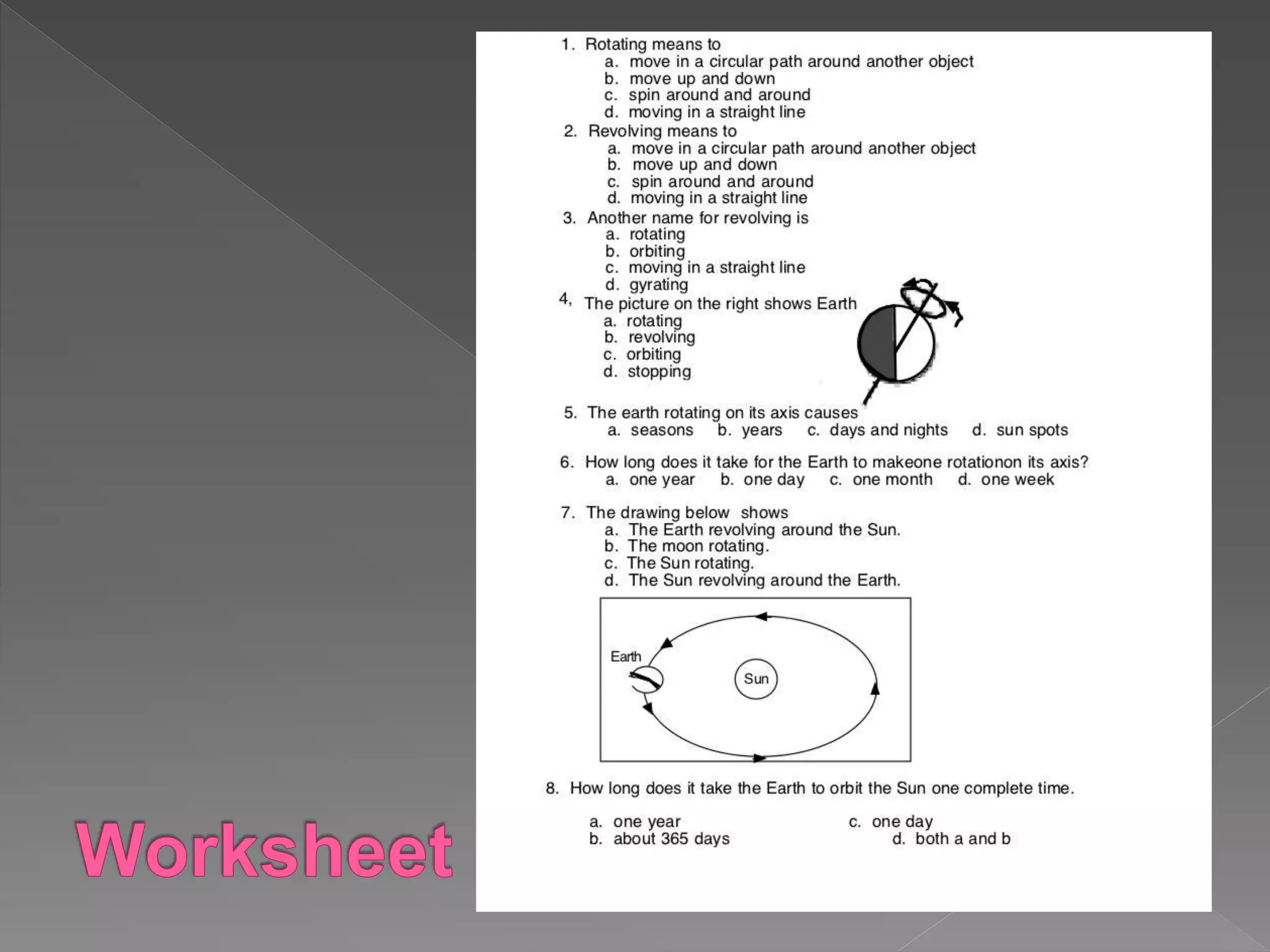 Motions of the earth presentation (1) | PPTX