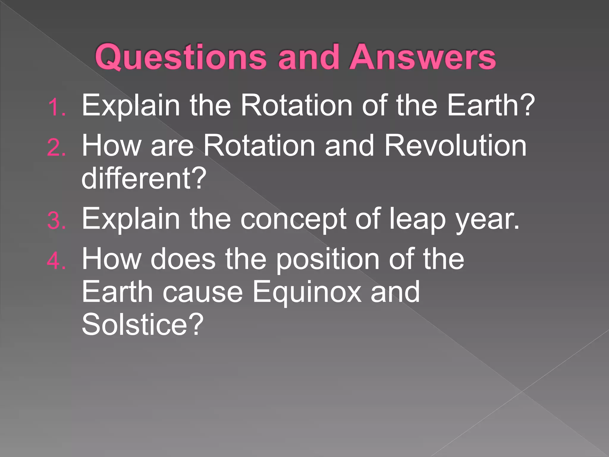 Motions of the earth presentation (1) | PPTX
