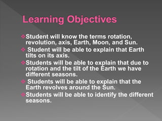 Motions of the earth presentation (1) | PPTX