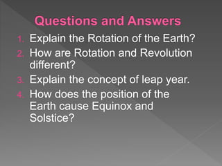 Motions of the earth presentation (1) | PPTX