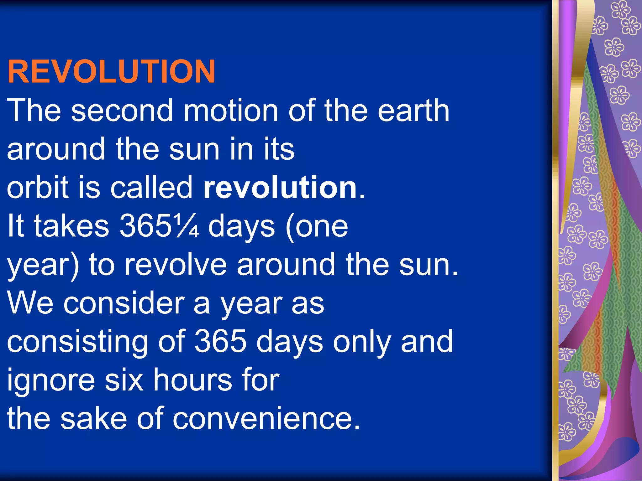Motions of the earth Geography class 6 cbse | PDF