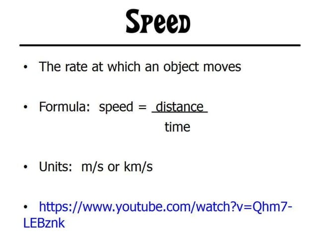 Motion, speed, and velocity | PPT