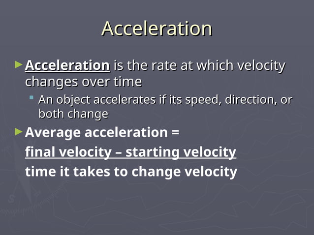 Motion Speed VelocityandAcceleration.ppt