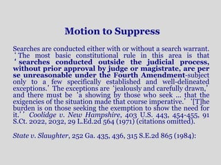 Motions to Suppress v. Motions in LImine - Georgia Criminal Motions ...