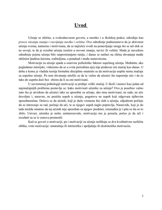 Motivacija za ucenje | PDF