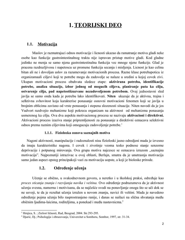 Motivacija za ucenje | DOC