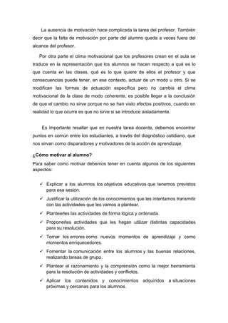 Motivacion en el aula | DOC