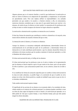 Motivacion en el aula | PDF