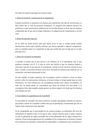 Motivacion en el aula | PDF