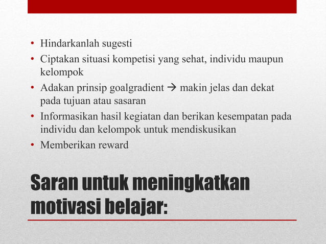 Motivasi belajar | PPTX