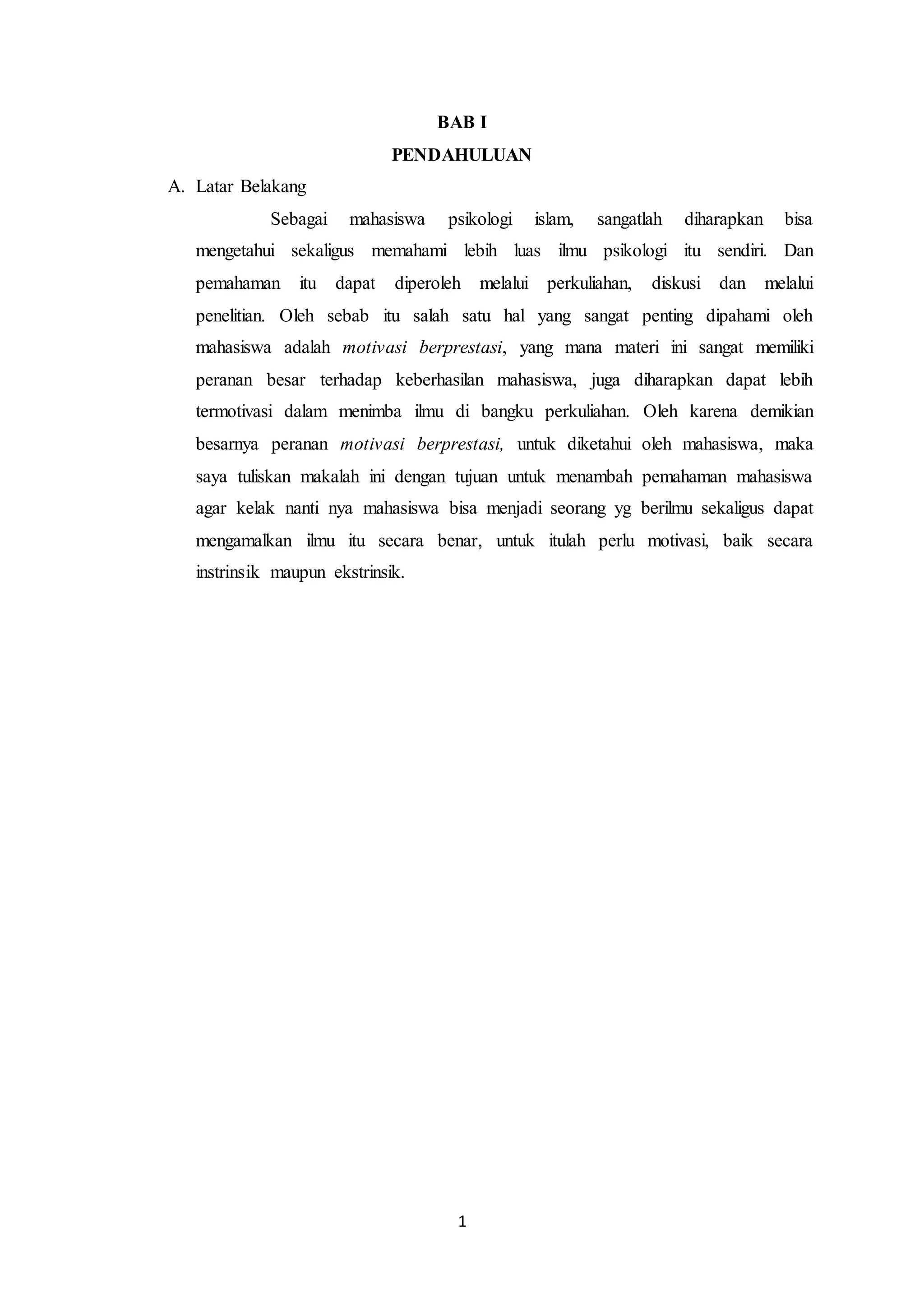 Motivasi berprestasi | PDF