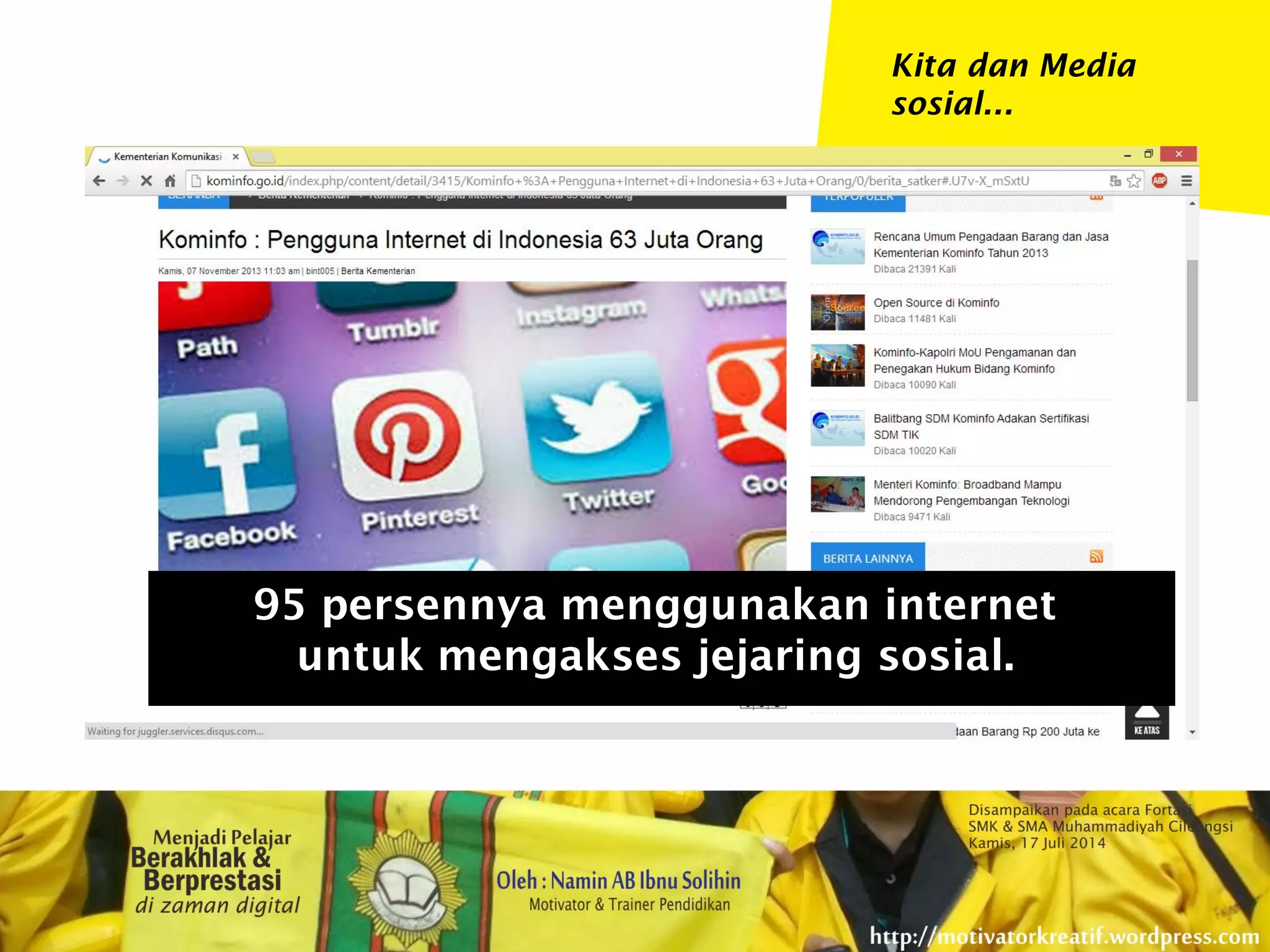 Motivasi menjadi pelajar berakhlak dan berprestasi di zaman digital | PDF