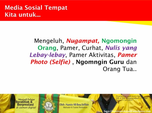 Motivasi menjadi pelajar berakhlak dan berprestasi di zaman digital | PPT