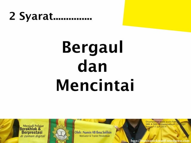 Motivasi menjadi pelajar berakhlak dan berprestasi di zaman digital | PPT