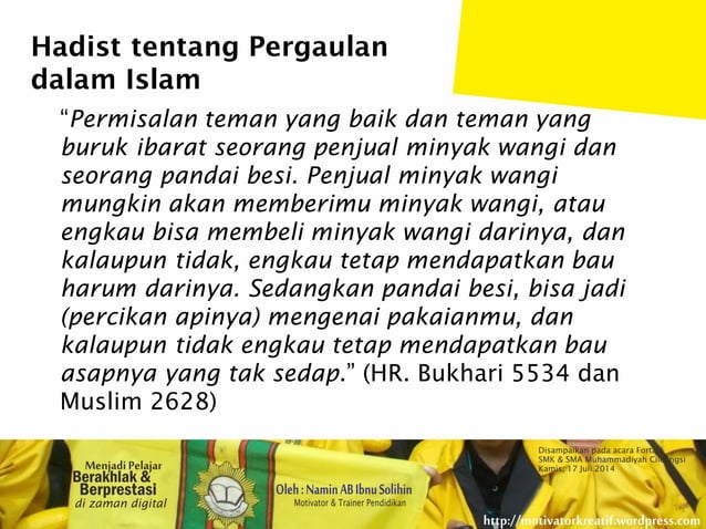 Motivasi menjadi pelajar berakhlak dan berprestasi di zaman digital | PPT