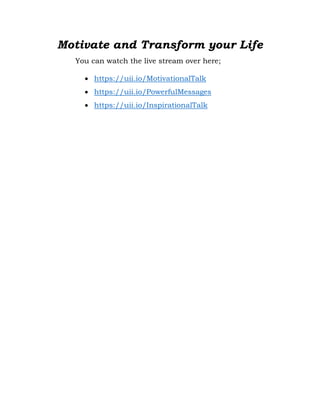 Motivate and transform your life | PDF