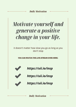 Motivate yourself and generate a positive change in your life. | PDF