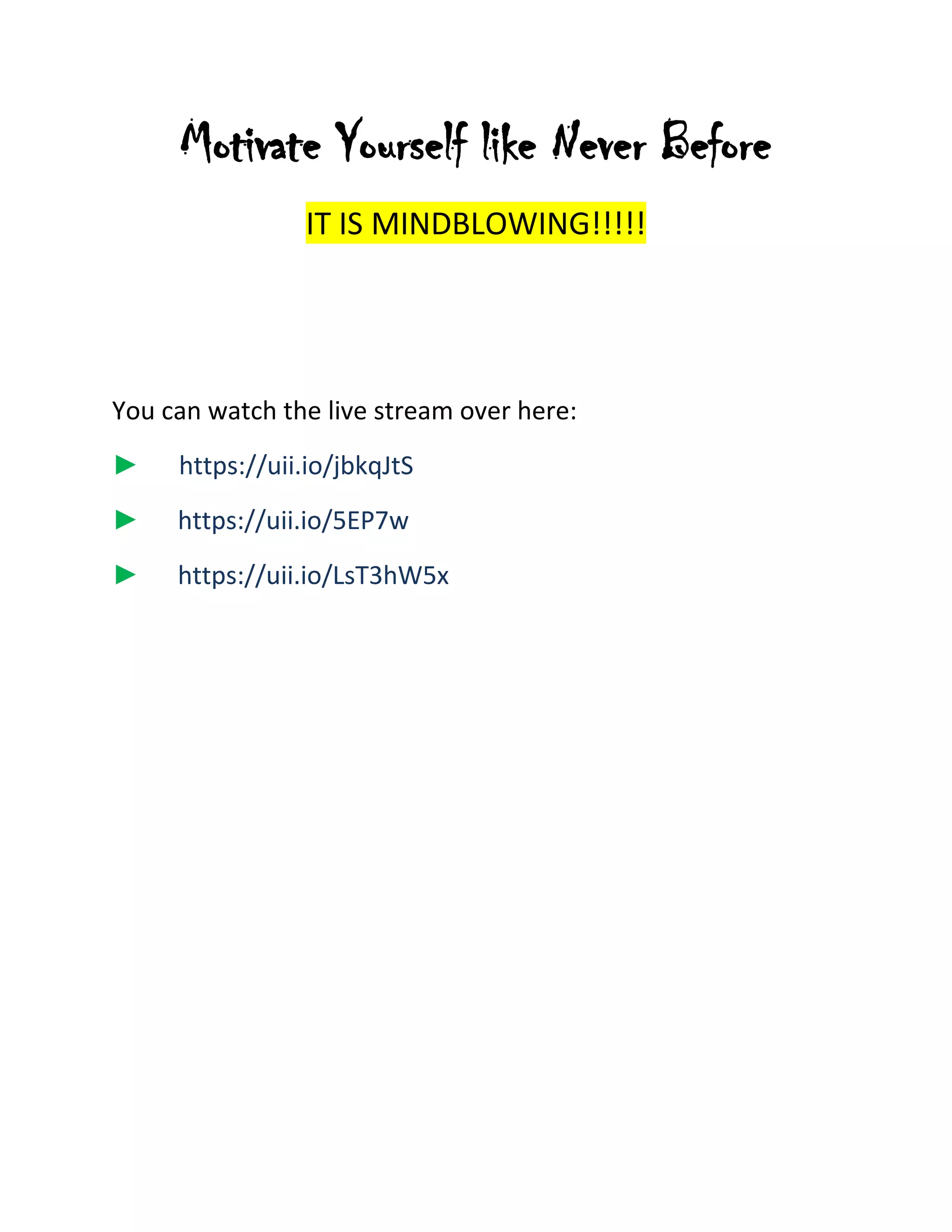 Motivate yourself like never before | PDF