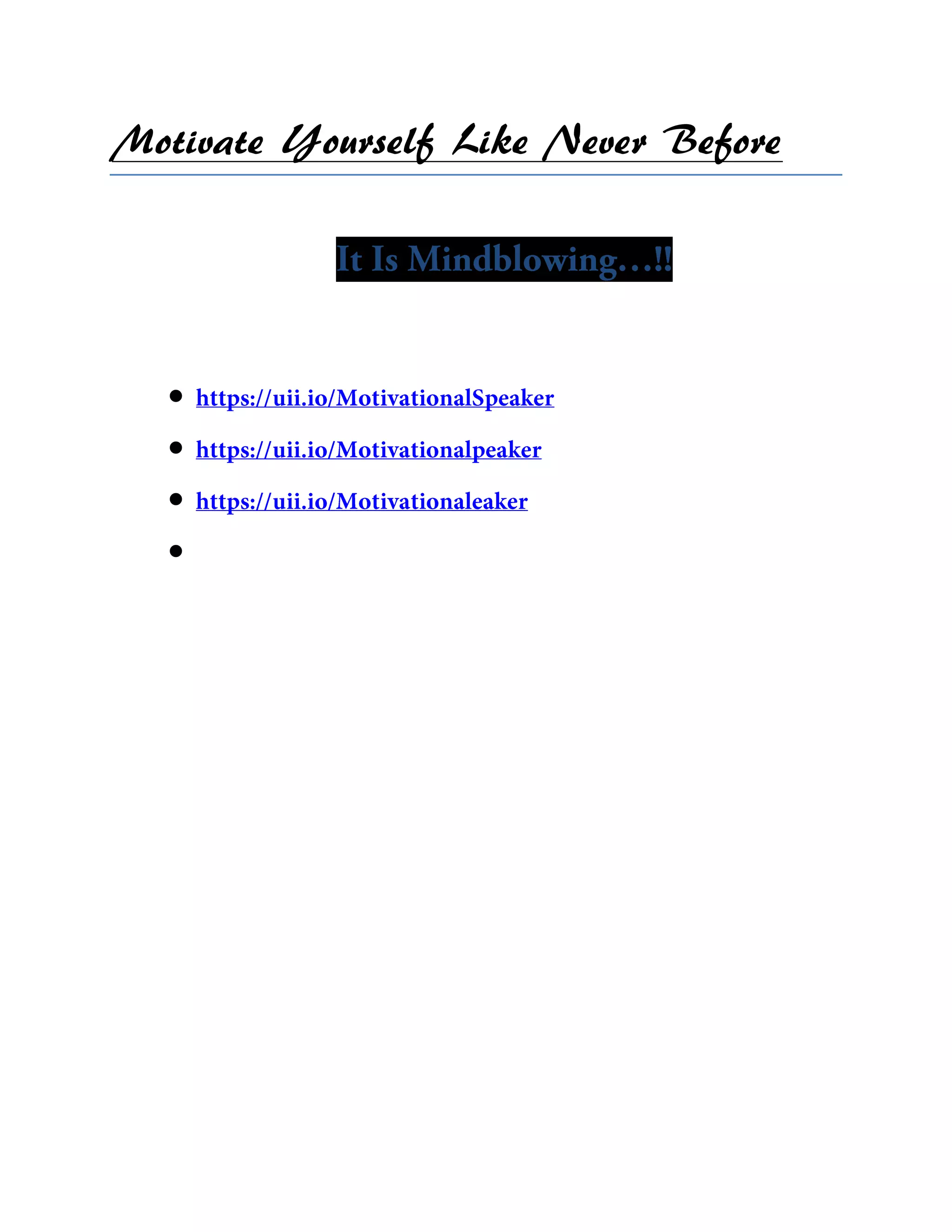 Motivate yourself like never before | PDF