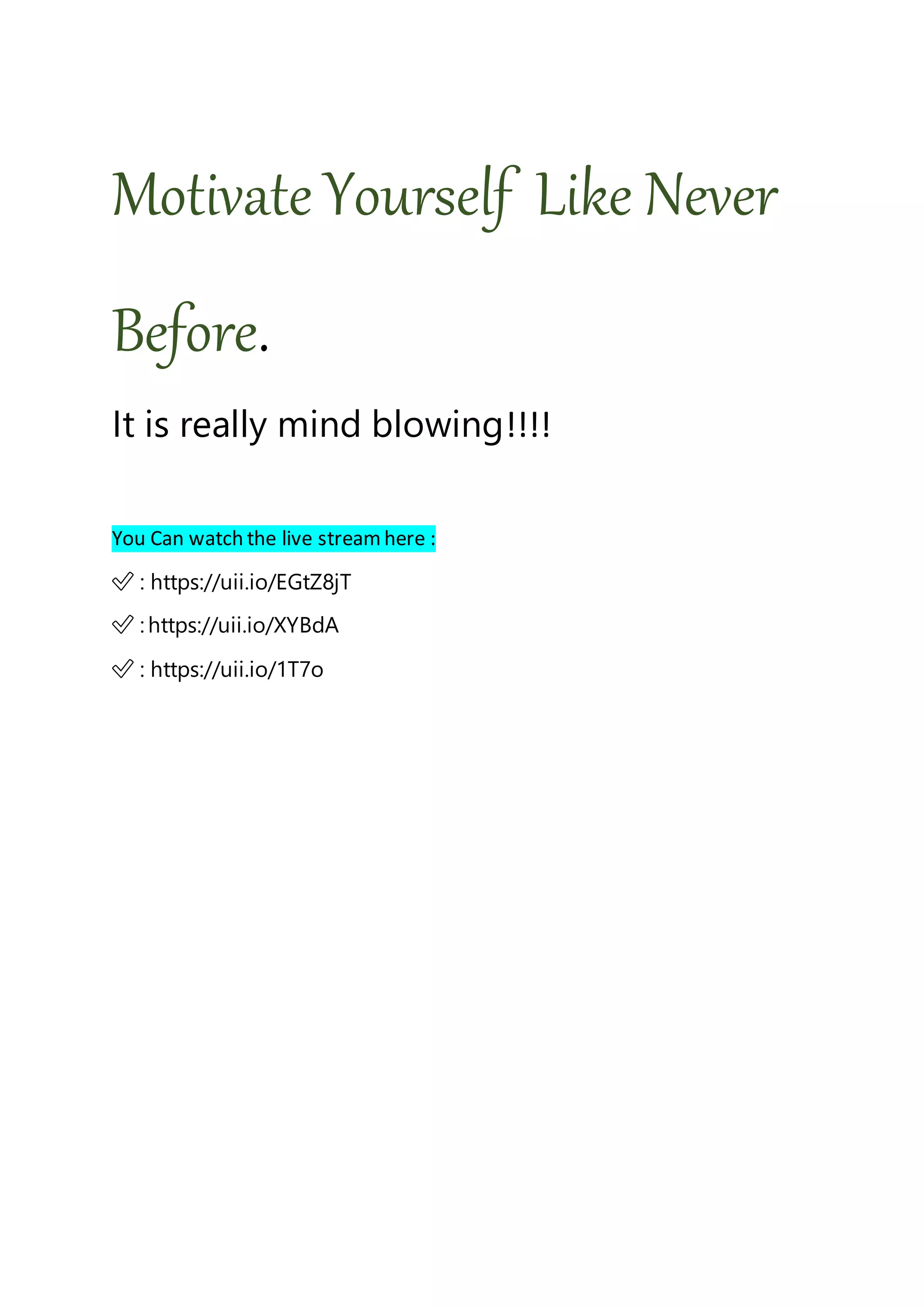 Motivate yourself like never before | PDF