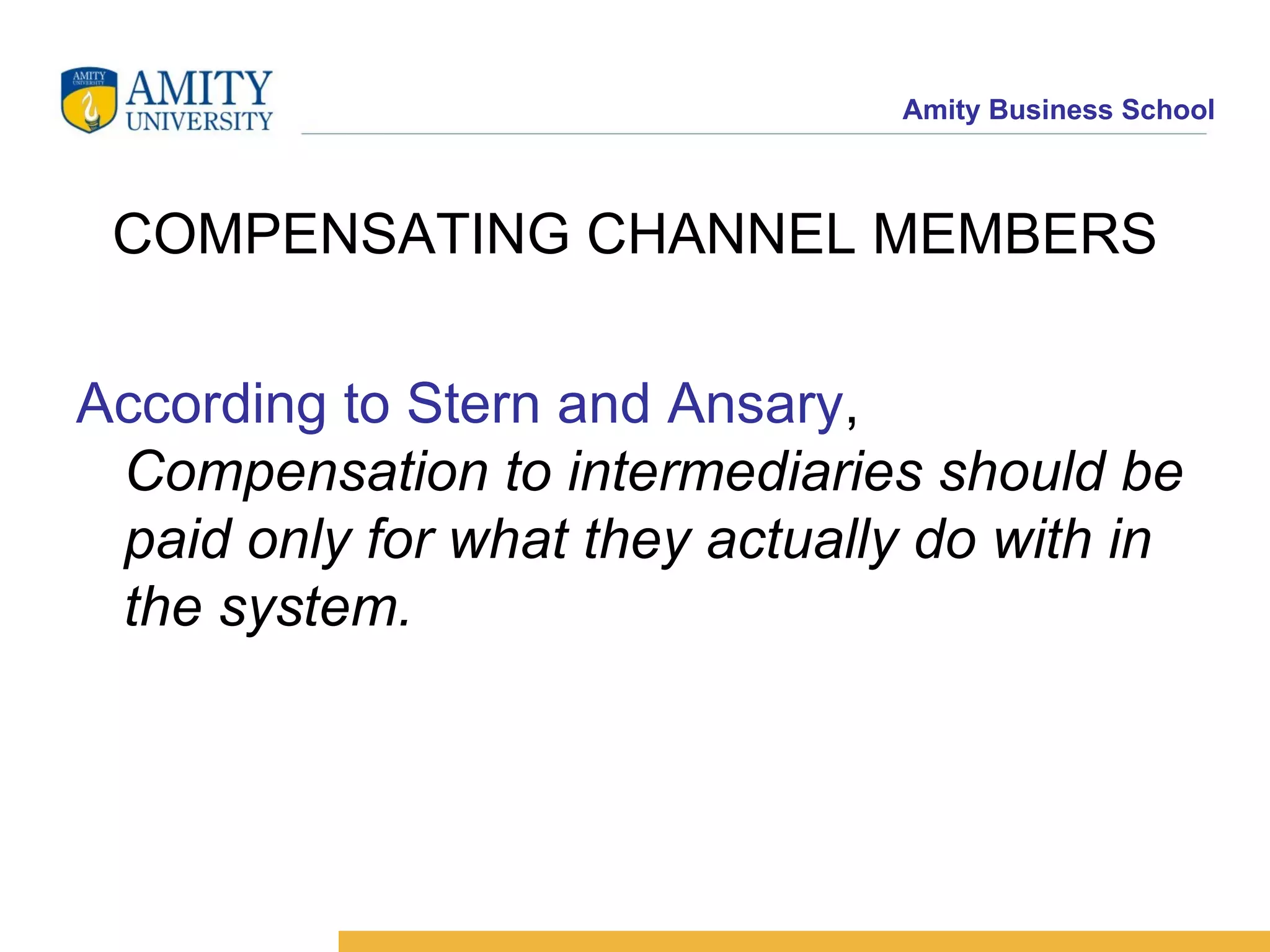 Motivating And Compensating Channel Members | PPT