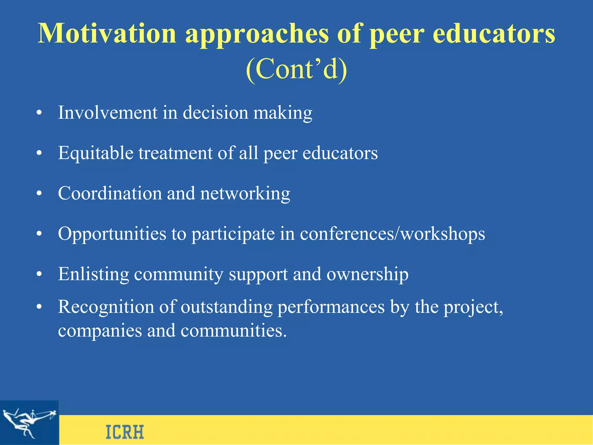 Motivating peer educators godfrey mwayuli-icrh | PPS