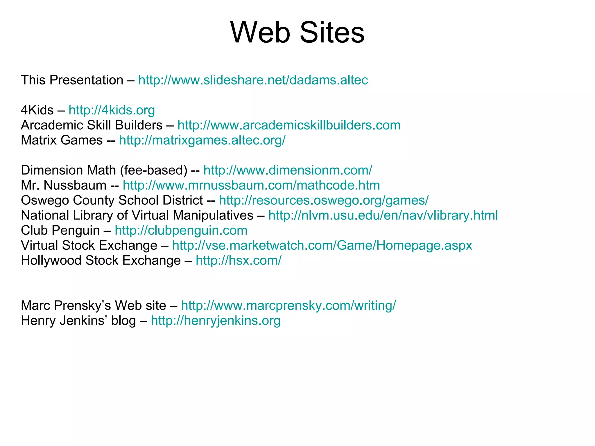 Motivating Students With Math Games | PPT