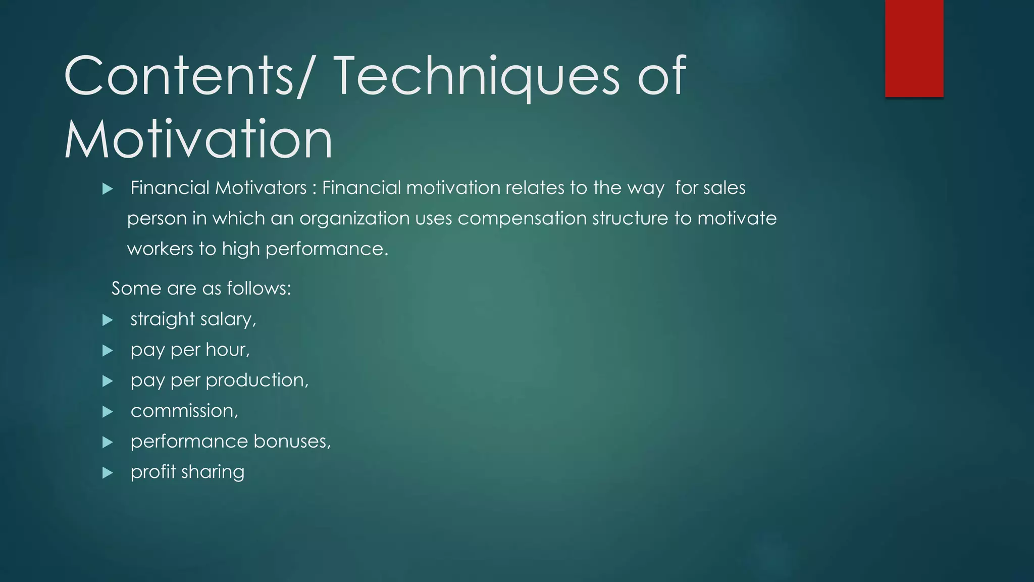 Motivating the sales force | PPTX
